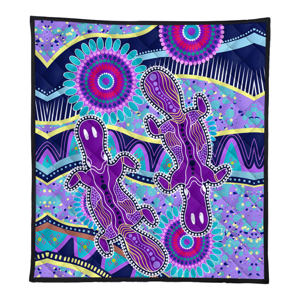 Australia Animals Platypus Aboriginal Quilt - Purple Platypus With ...