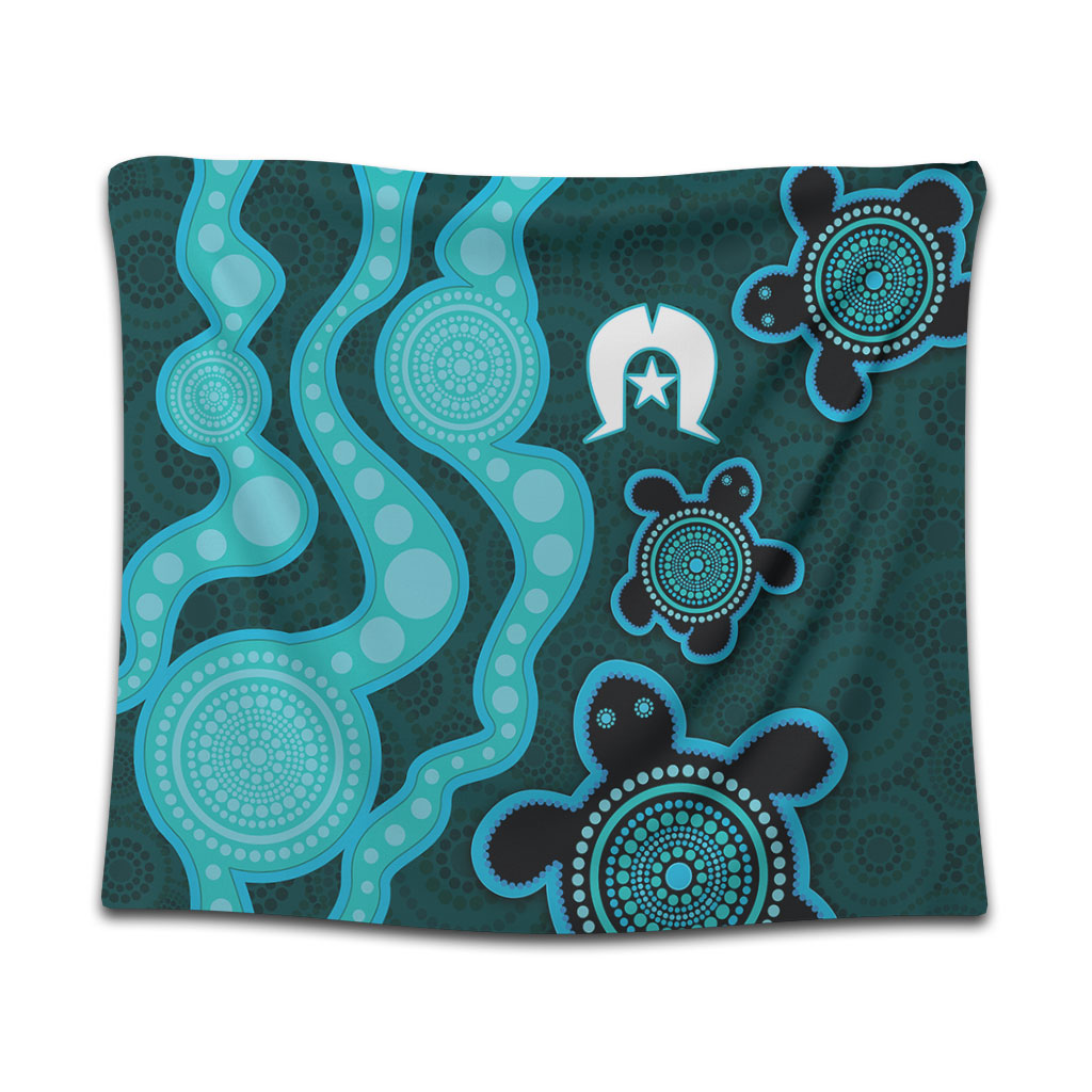 Australia Aboriginal Turtles Torres Strait Islands Tapestry - Blue ...