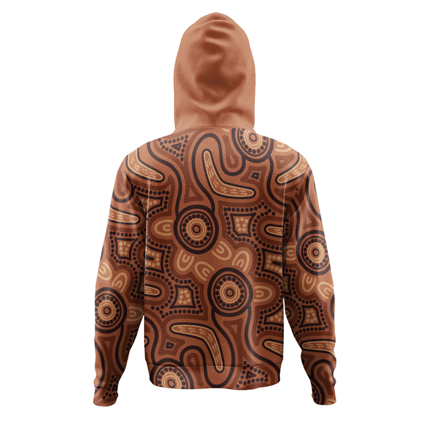 Australia Dot Painting Inspired Aboriginal Hoodie - Brown Aboriginal ...