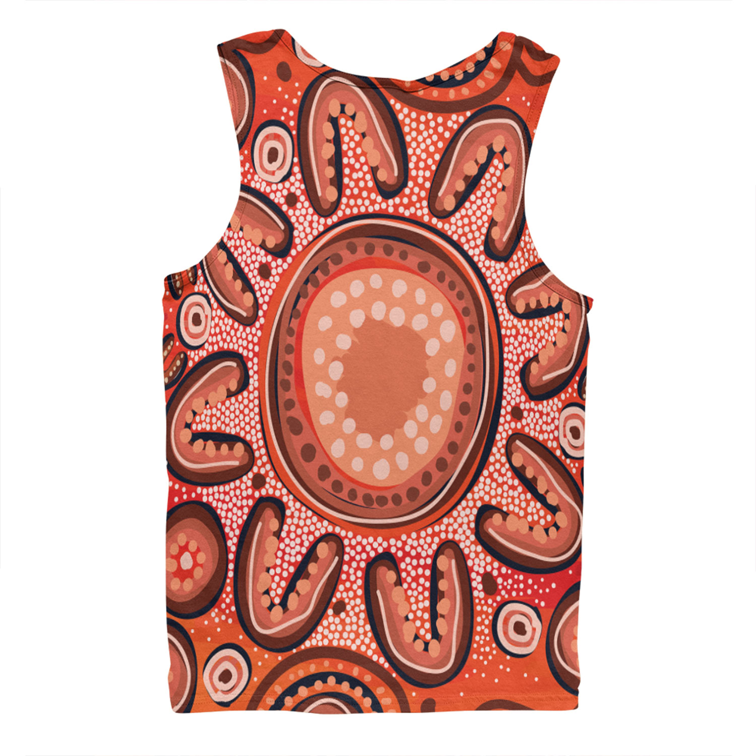 Australia Dot Painting Inspired Aboriginal Men Singlet - Big Flower ...
