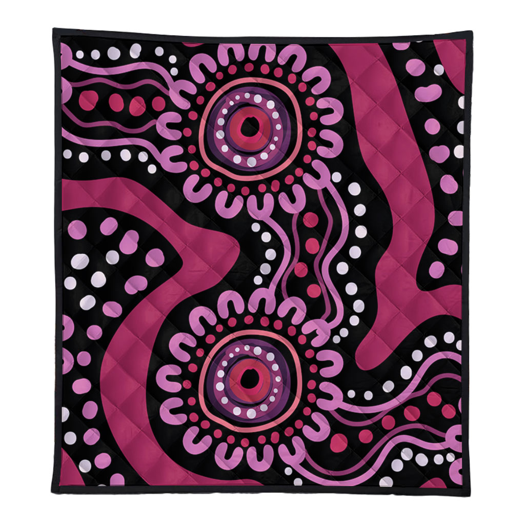 Australia Dot Painting Inspired Aboriginal Quilt - Pink Flowers ...