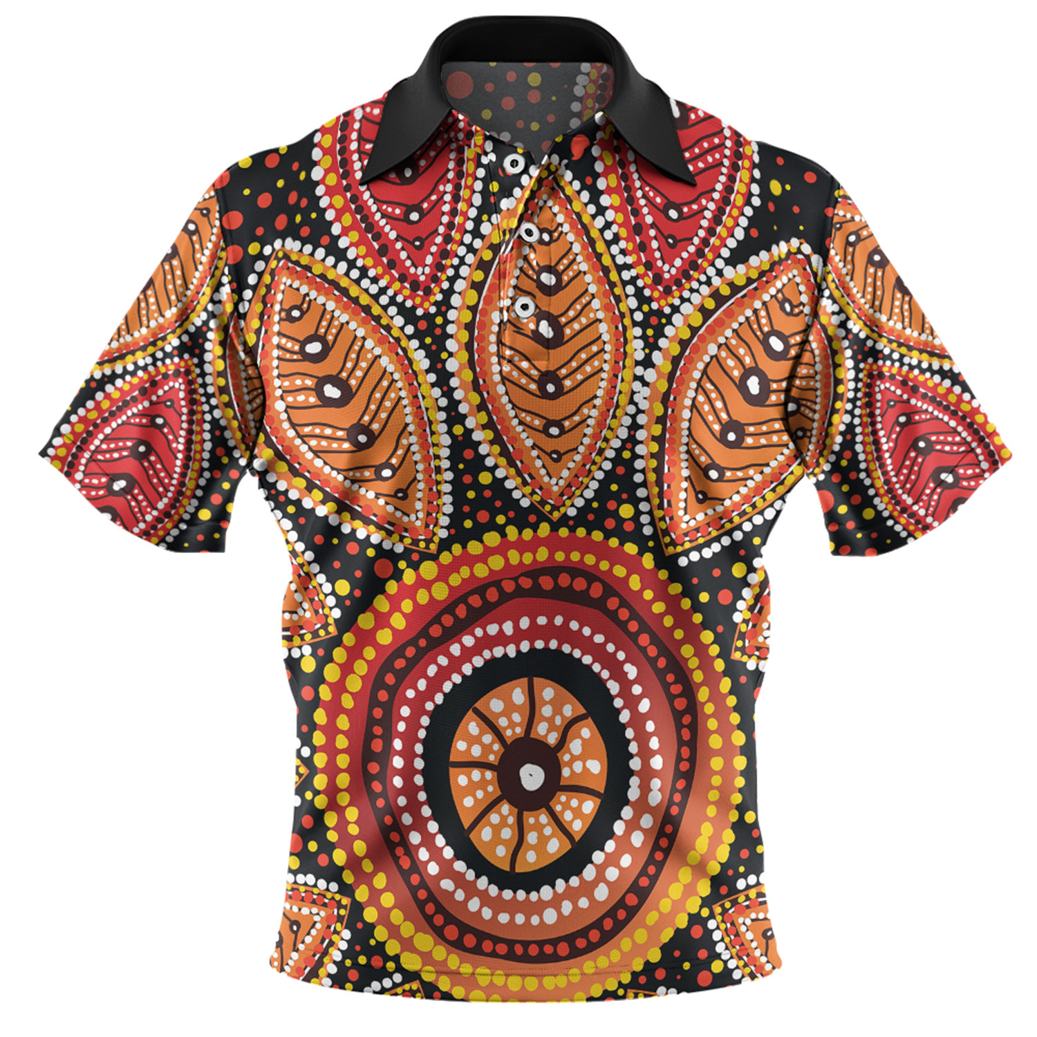 Australia Aboriginal Polo Shirt - Beautiful Dotted Leaves Aboriginal ...