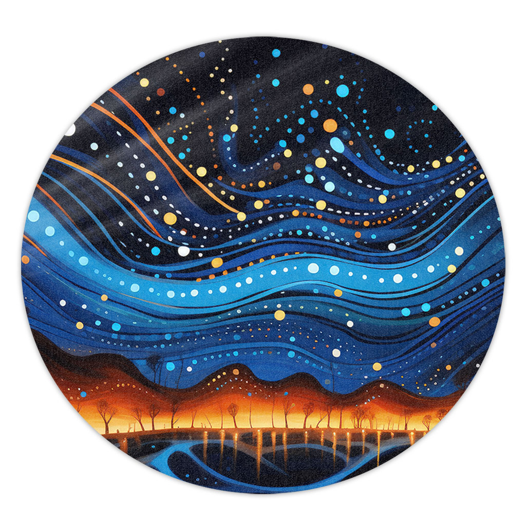 Australia Dreaming Aboriginal Round Rug - Aboriginal Dreaming Dot ...