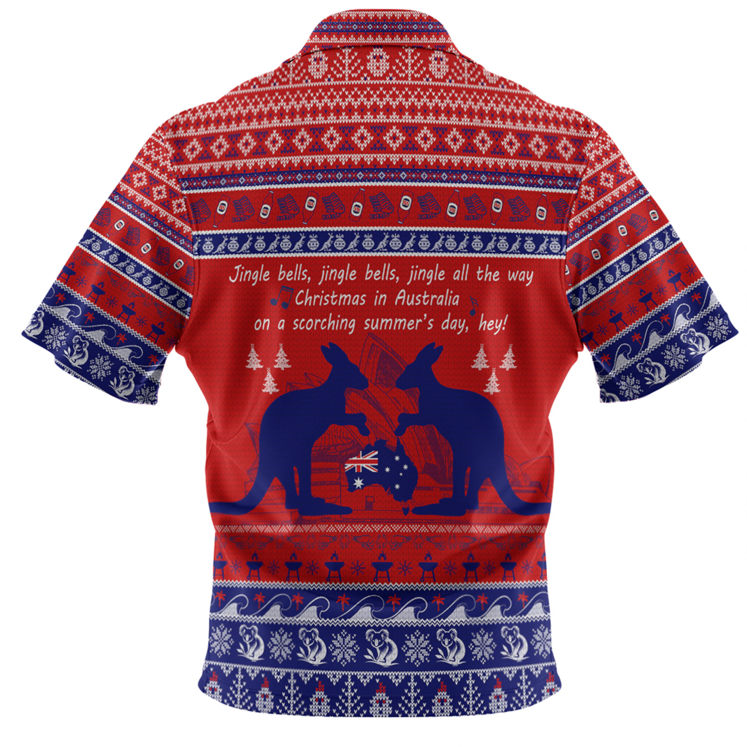 Australian Christmas Carol Christmas Polo Shirt - Jingle Bells Ugly ...