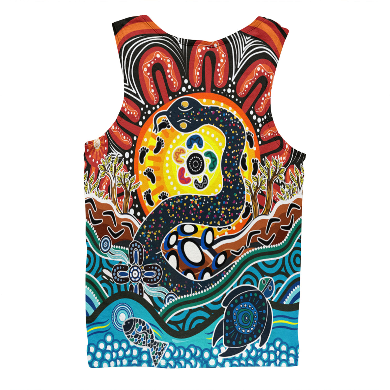 Australia Rainbow Serpent Aboriginal Men Singlet - Dreamtime Rainbow ...