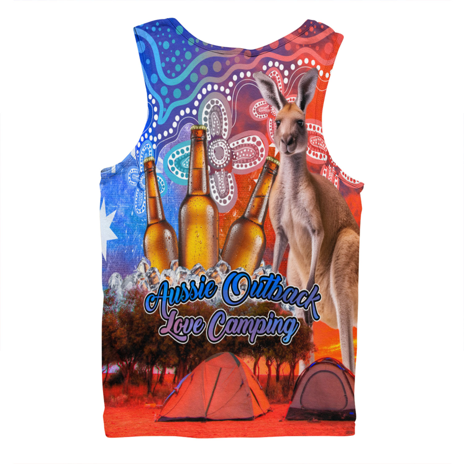 Australia Kangaroo Aboriginal Camping Custom Men Singlet - Aussie ...