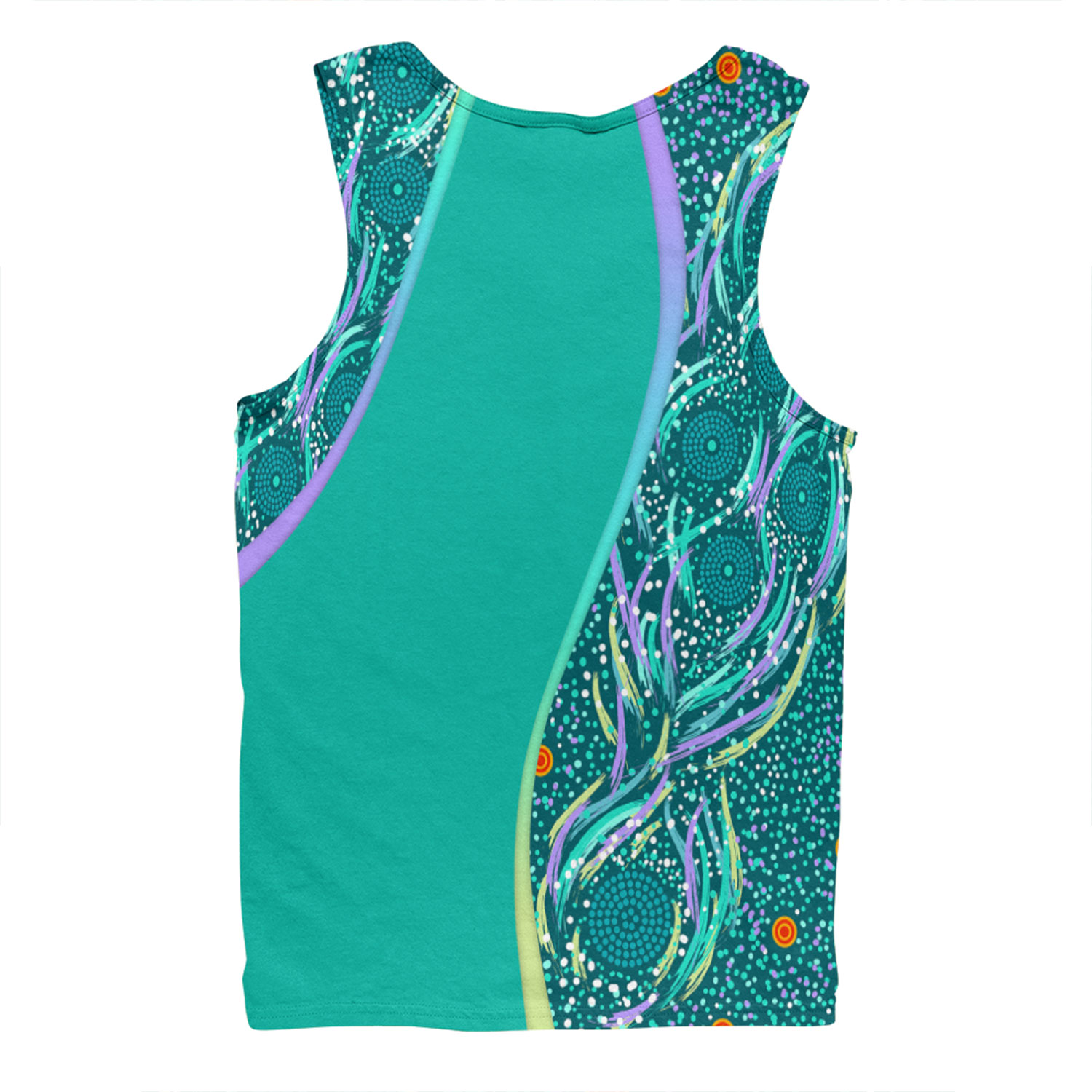 Australia Aboriginal Custom Men Singlet - Turquoise Dot Dreamtime Men ...