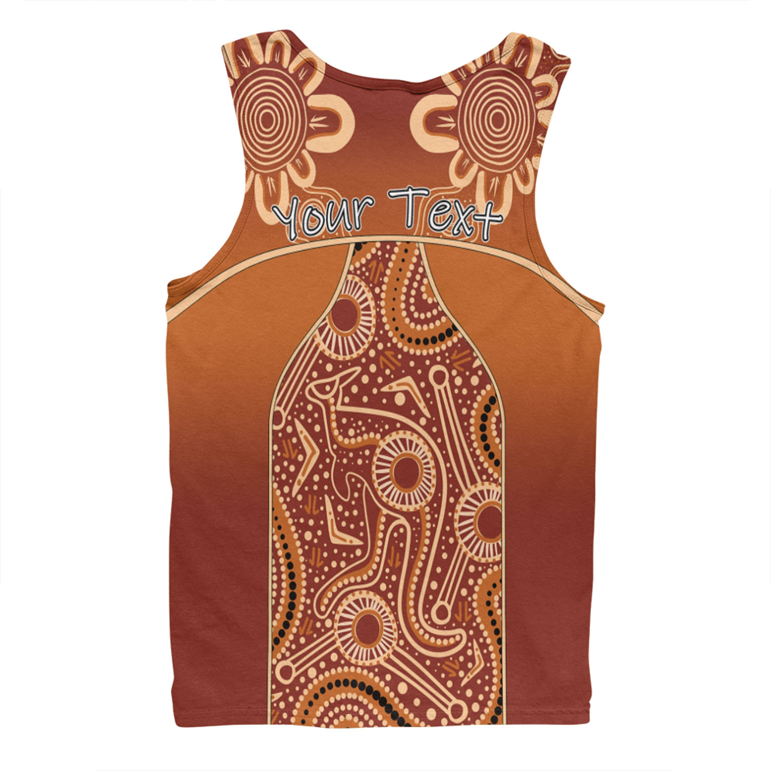 Australia Aboriginal Custom Men Singlet - Brown Kangaroo In Aboriginal ...