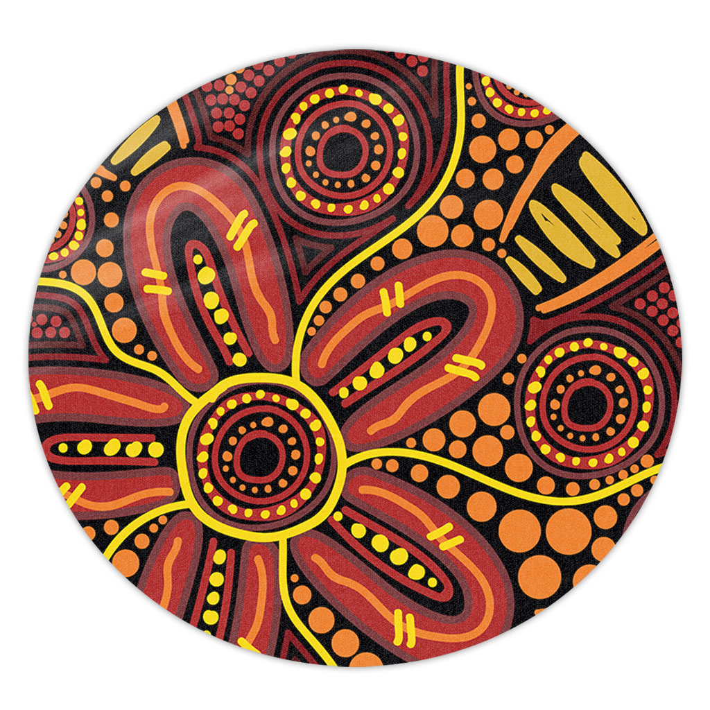 Australia Aboriginal Round Rug - Dot Art That Reflects Aboriginal ...