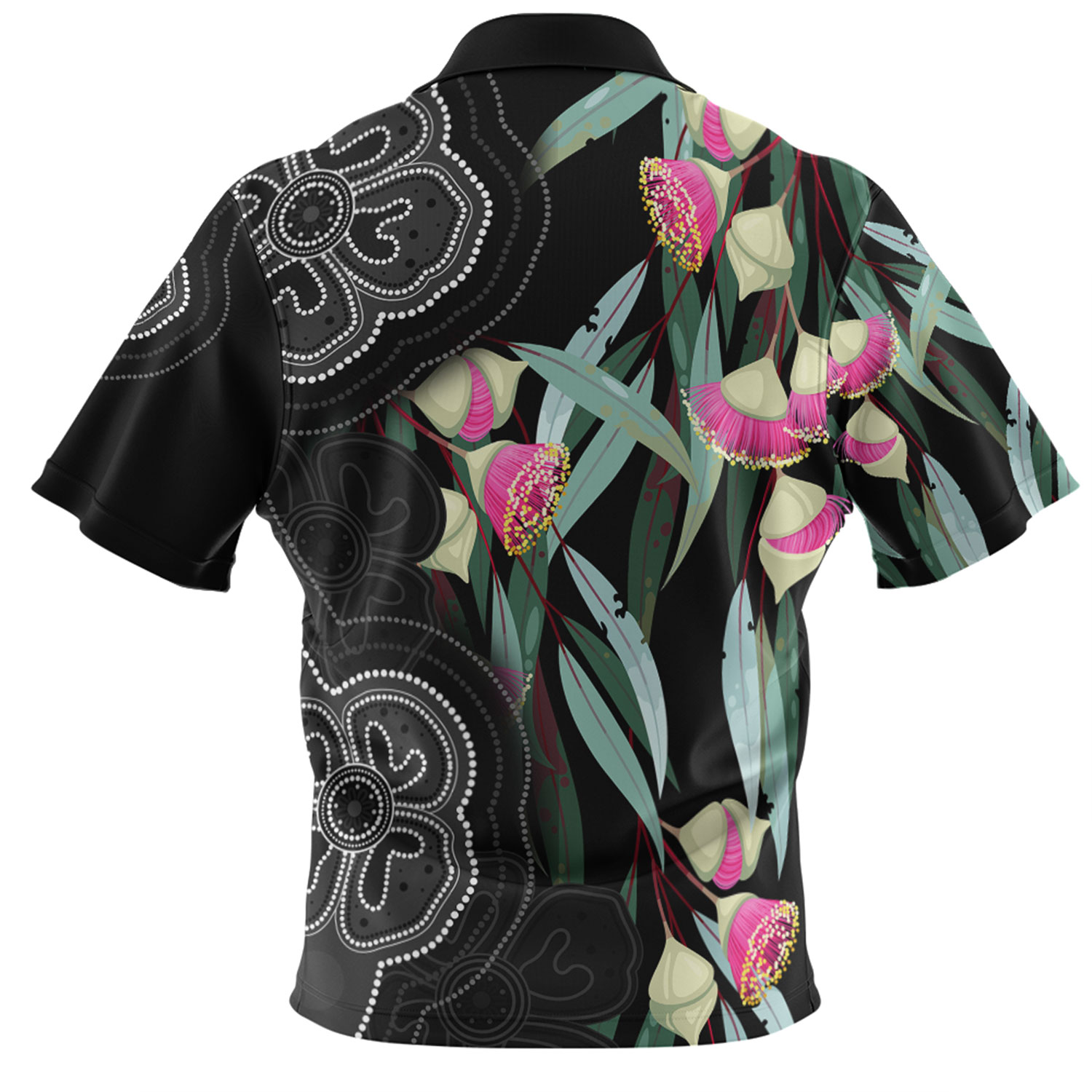 Australia Aboriginal Polo Shirt - Seamless Pattern With Eucalyptus ...