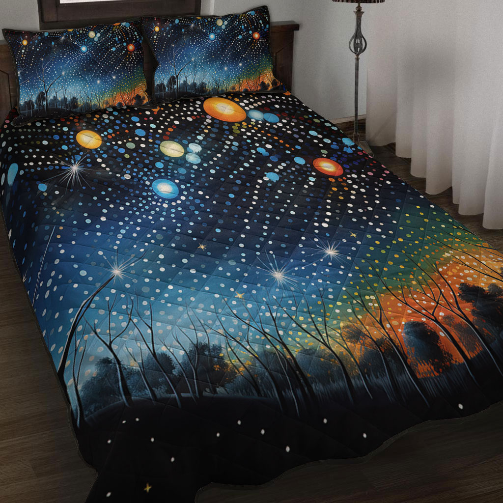Australia Aboriginal Quilt Bed Set - Aboriginal Dot Painting Dreamtime ...