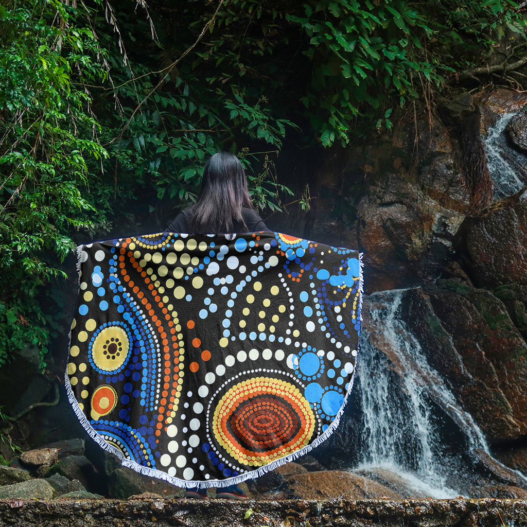 Australia Aboriginal Beach Blanket - Aboriginal Dreamtime Art Pattern ...