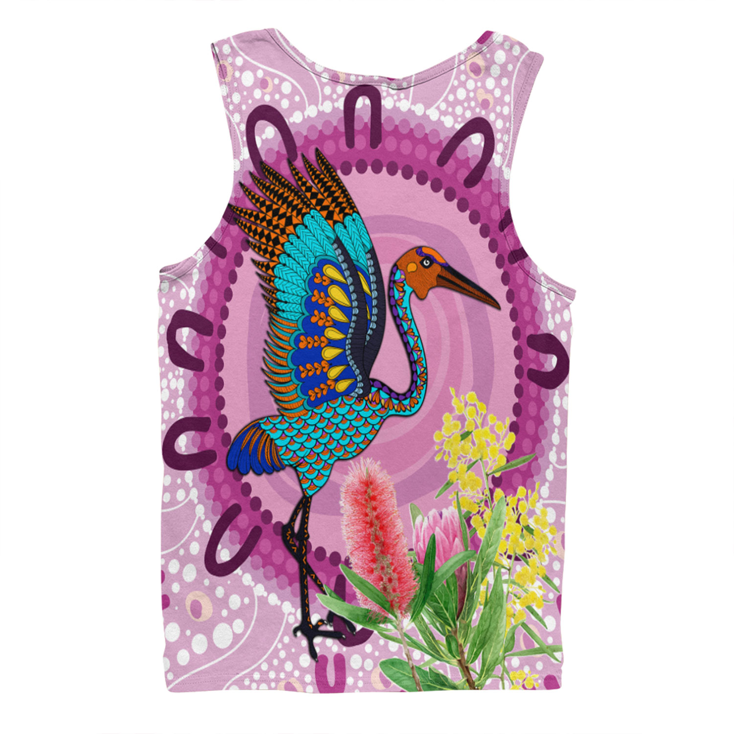 Australia Aboriginal Men Singlet - Brolga Bird Dancing With Australia ...