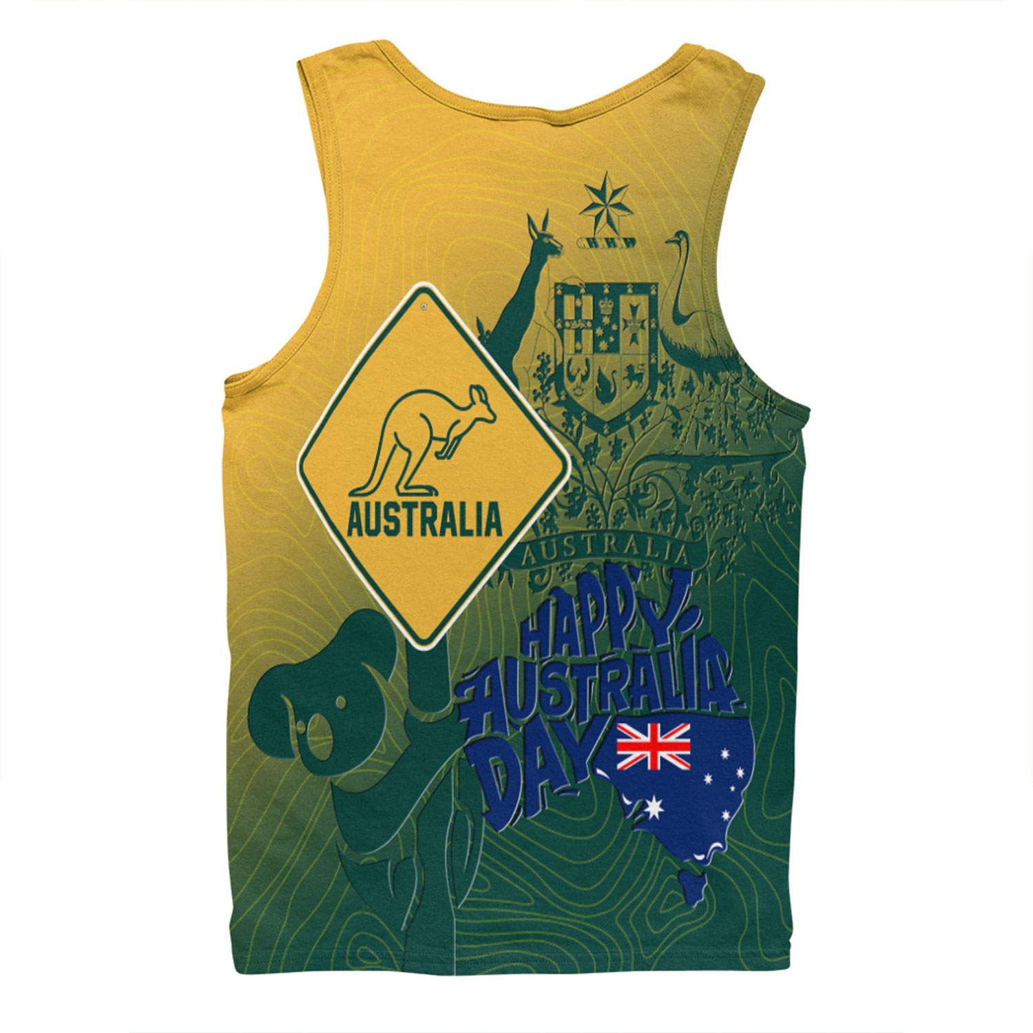 Australia Australia Day Custom Men Singlet - Australia Coat Of Arms ...