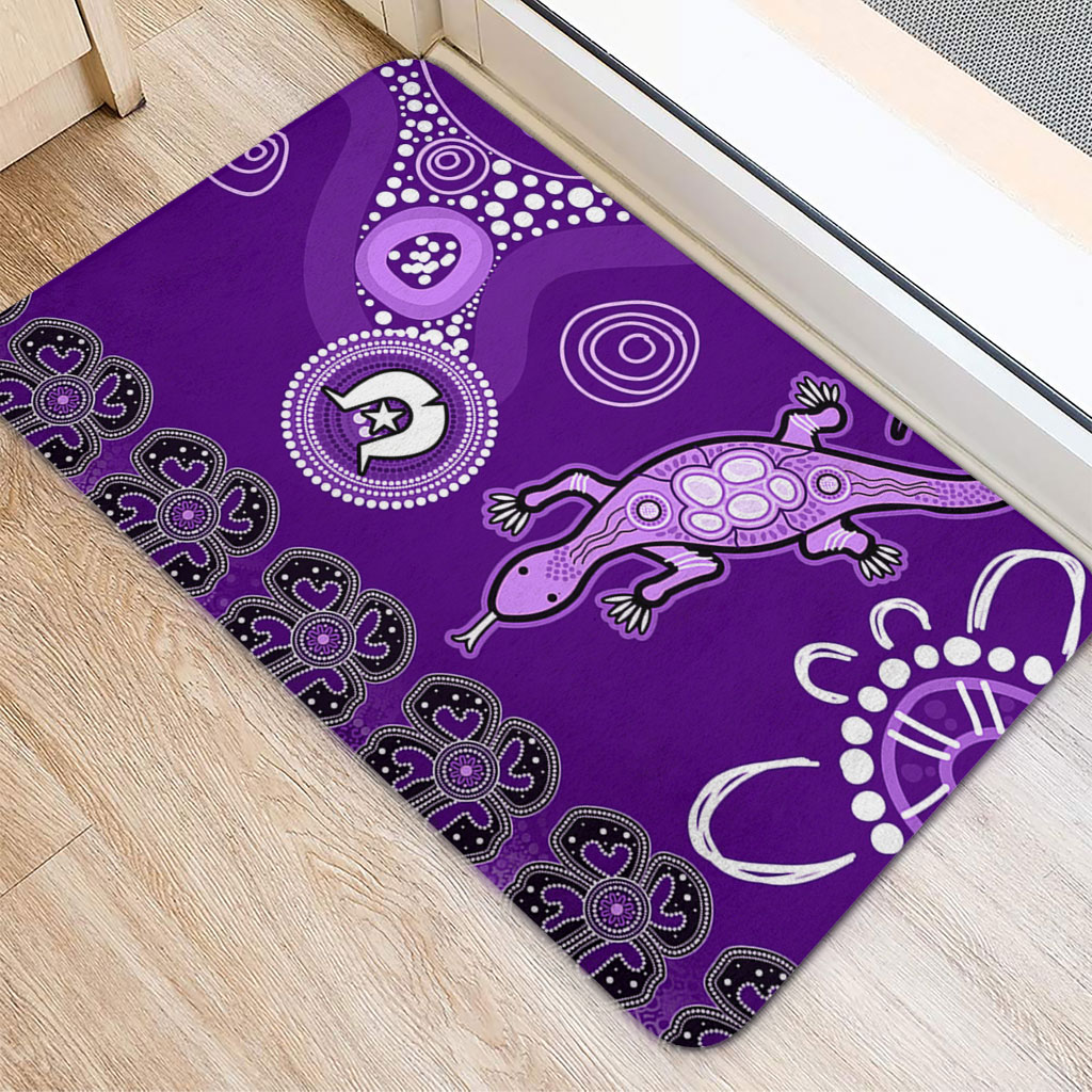 Australia Goanna Aboriginal Doormat - Indigenous Dot Goanna (Purple ...