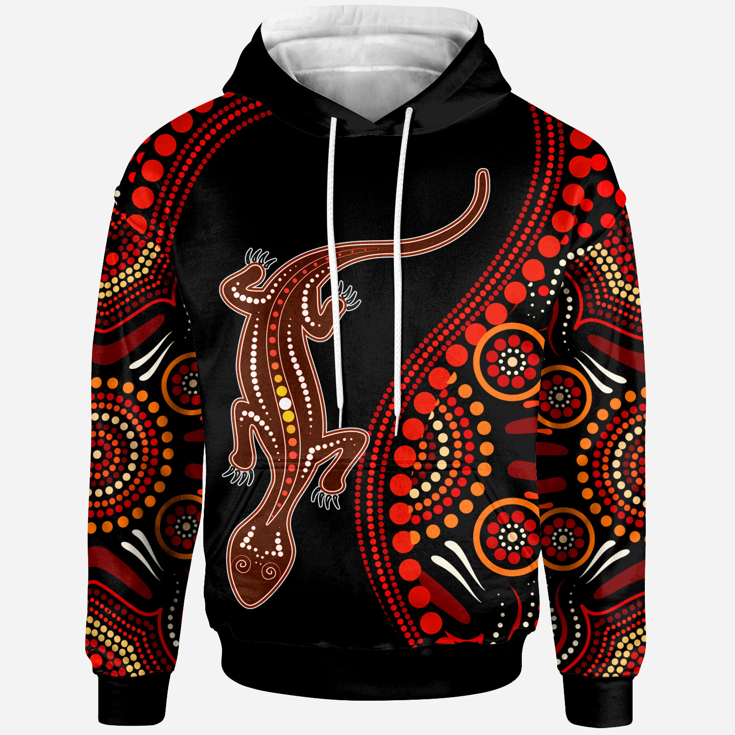 Australia Aboriginal Inspired Hoodie - Aboriginal Art With Lizard Hoodie