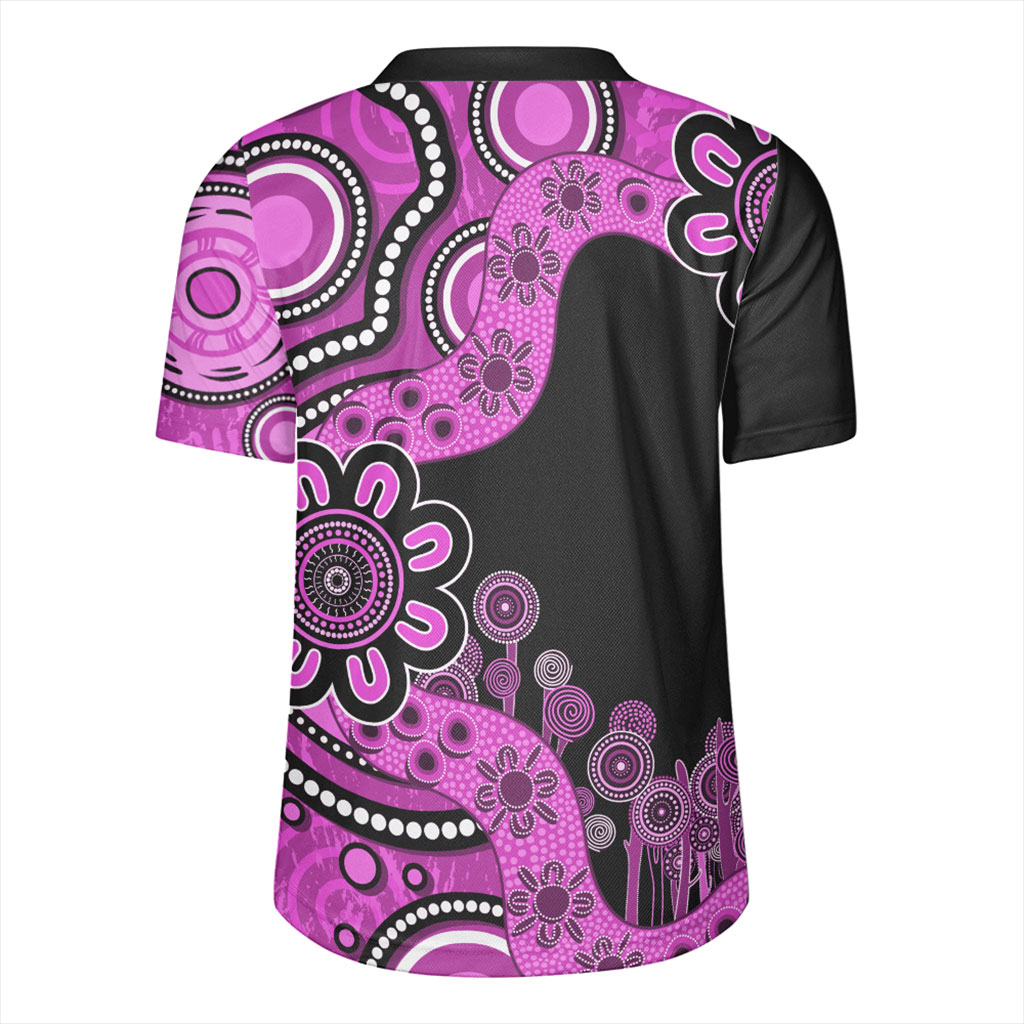 Australia Rugby Jersey Aboriginal Indigenous Dot Painting Pink