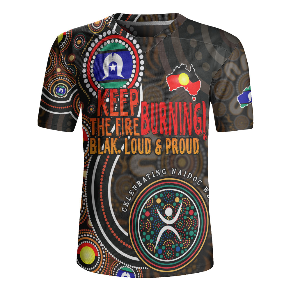 Australia Rugby Jersey Naidoc Week Keep The Fire Burning Aboriginal Dot Art