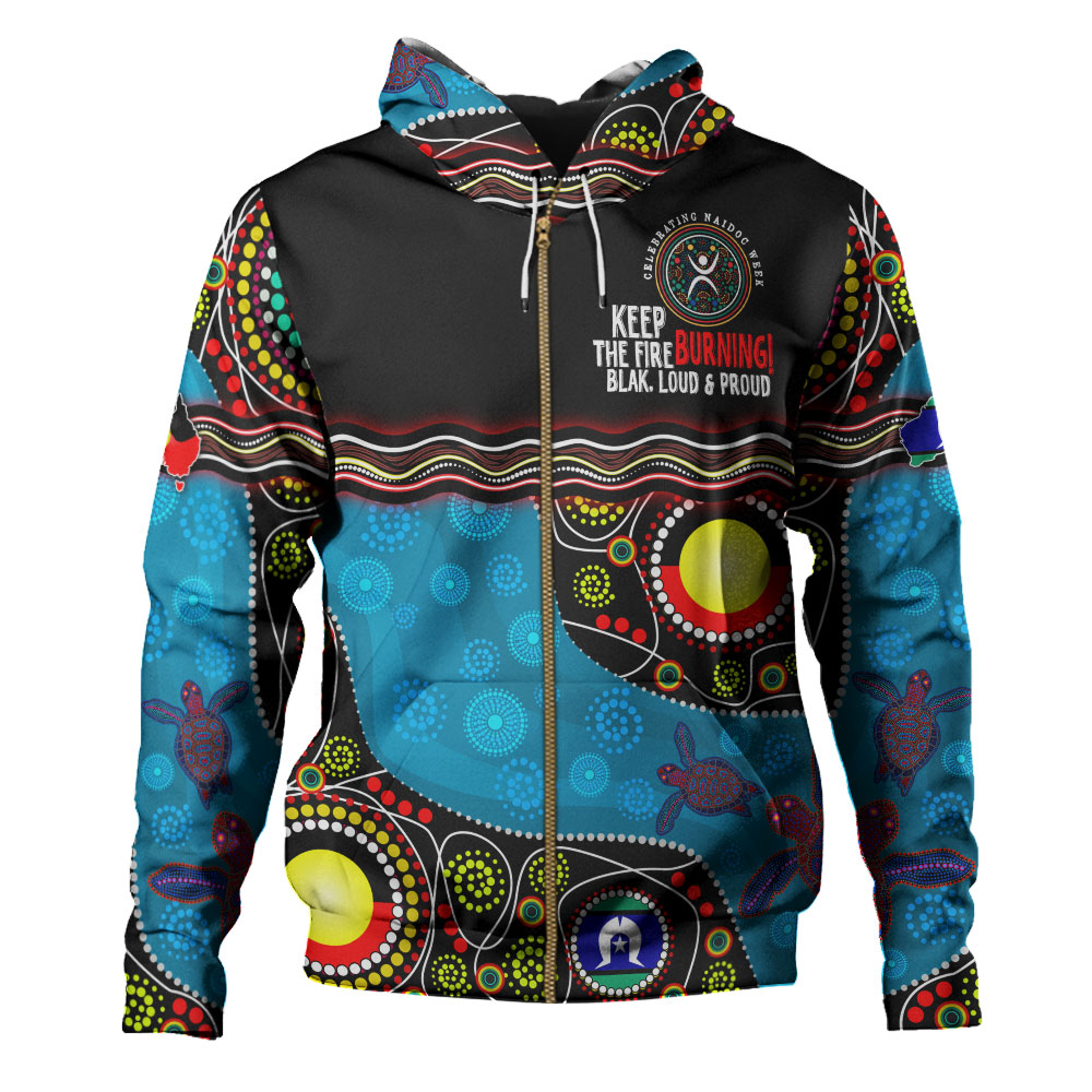 Australia Hoodie Custom Naidoc Week Culture Art With River And Tortoise ...