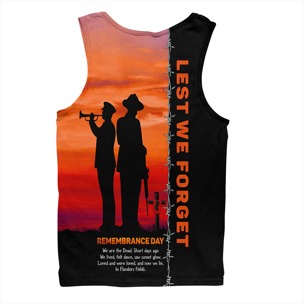 Australia Men Singlet Remembrance Day We Shall Not Forget We Will ...