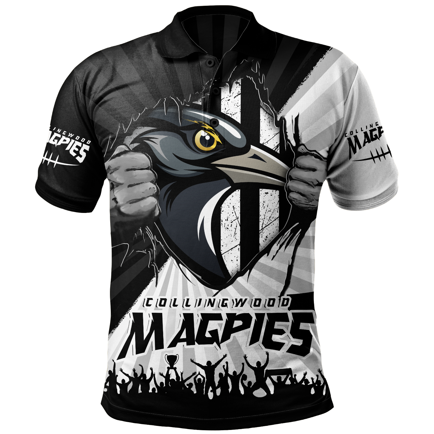 Collingwood Polo Shirt Breaking Through Fan Design