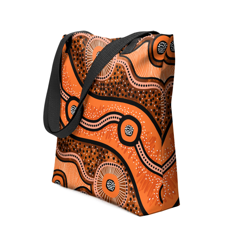 Indigenous Australian Aboriginal Tote Bag Australian Aboriginal Orange ...