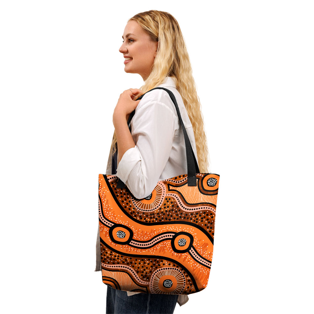 Indigenous Australian Aboriginal Tote Bag Australian Aboriginal Orange ...