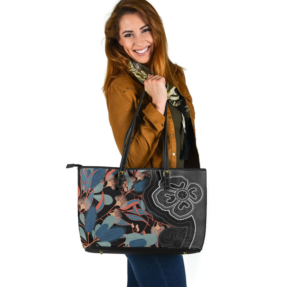 Indigenous Australian Aboriginal Leather Tote Bag Australian Native ...