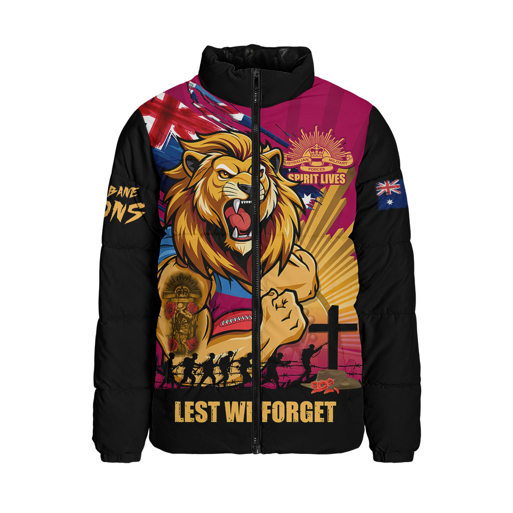 Brisbane Lions Padded Jacket ANZAC Day Honour And Football Legacy