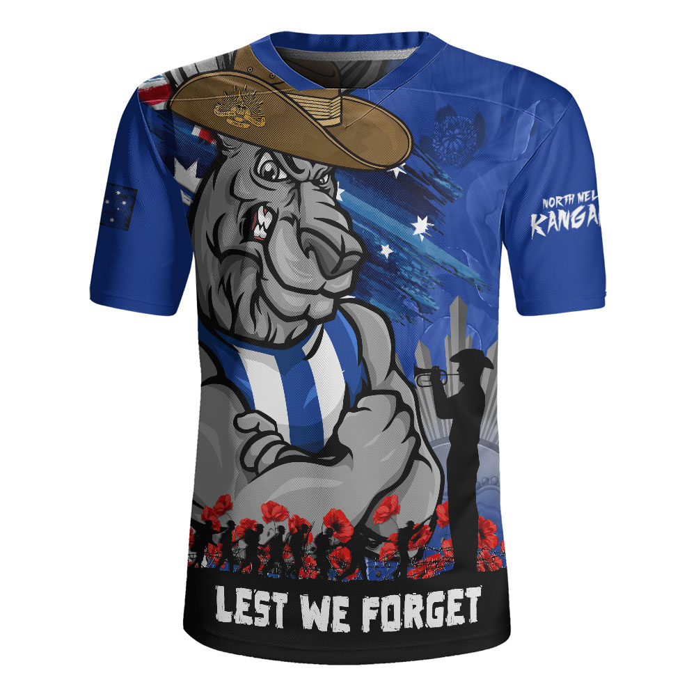 North Melbourne Rugby Jersey ANZAC Inspired Football Fan Memorial Design