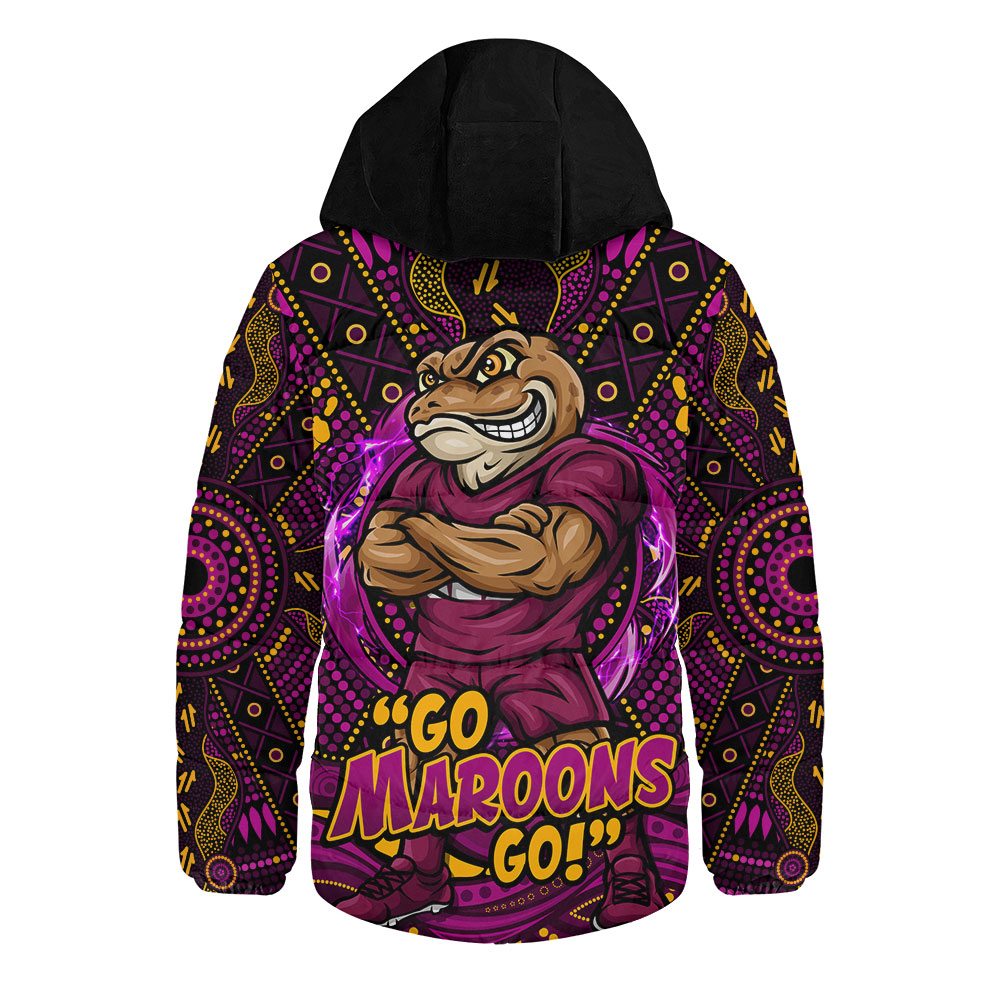 Queensland Maroons Hooded Padded Jacket State Warrior Spirit Power Rise