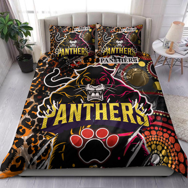 Penrith Panthers Bedding Set - Indigenous Wild Black Penrith Panthers ...