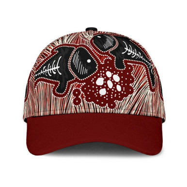 Australia Aboriginal Cap - Aboriginal Art Painting And Fish 1