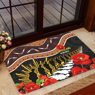 Australia Aboriginal Inspired Door Mat - Anzac Day Australia Remember ...