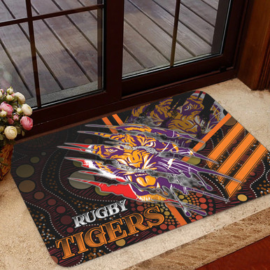 Wests Tigers Door Mat - Wests Tigers Claw Aboriginal Inspired Sport ...
