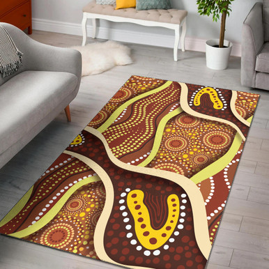 Australia Aboriginal Inspired Area Rug - Indigenous Art Aboriginal ...