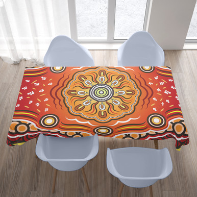 Australia Aboriginal Inspired Tablecloth - The Sun Indigenous Aboiginal ...