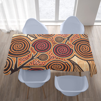 Australia Aboriginal Inspired Tablecloth - Indigenous Tree Aboiginal ...