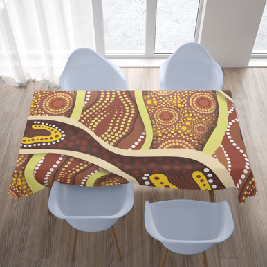 Australia Aboriginal Inspired Tablecloth - Indigenous Art Aboriginal ...