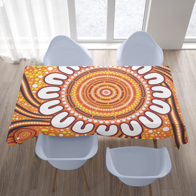 Australia Aboriginal Inspired Tablecloth - Aboriginal Art Dot Painting