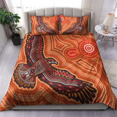 Australia Aboriginal Inspired Bedding Set - Bird Aboriginal Styled Dot ...