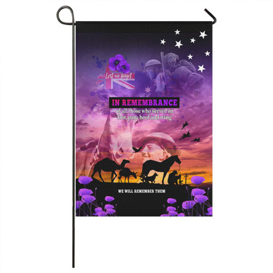 Australia War Animal Memorial Flag - Spirit Live On Purple Poppy Flag