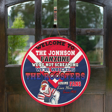 East of Sydney Door Sign - Welcome To Our Fan Zone Door Sign