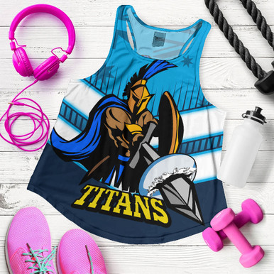 Gold Coast Titans Women's Racerback Tank - Gold Coast Titans Mascot ...