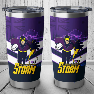 Melbourne Storm Tumbler - Melbourne Storm Mascot With Australia Flag