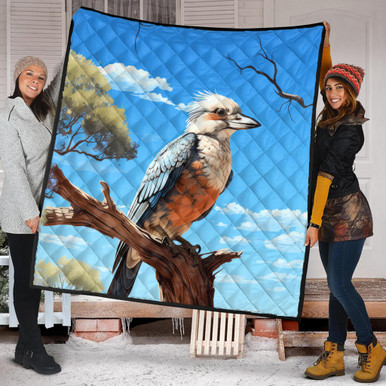 Australia Kookaburra Quilt - Kookaburra With Blue Sky Quilt