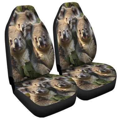Australia Koala Car Seat Covers - Three Koalas with Gum Trees Ver1 Car ...