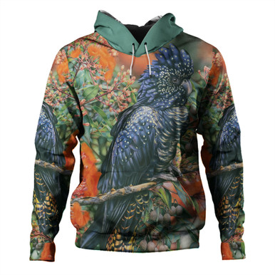 Australia Black Cockatoo Hoodie - Black Cockatoo and Flowering Gum Hoodie