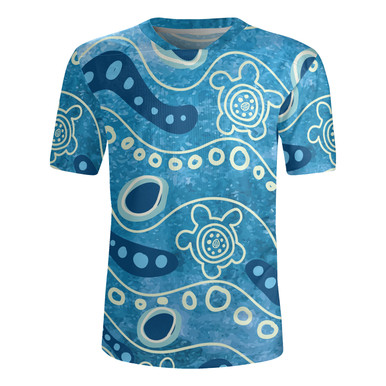 Australia Aboriginal Rugby Jersey - Aboriginal Sea And Turtle Dot Art ...