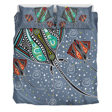 Australia Aboriginal Bedding Set - Stingray Art In Aboriginal Dot Style ...